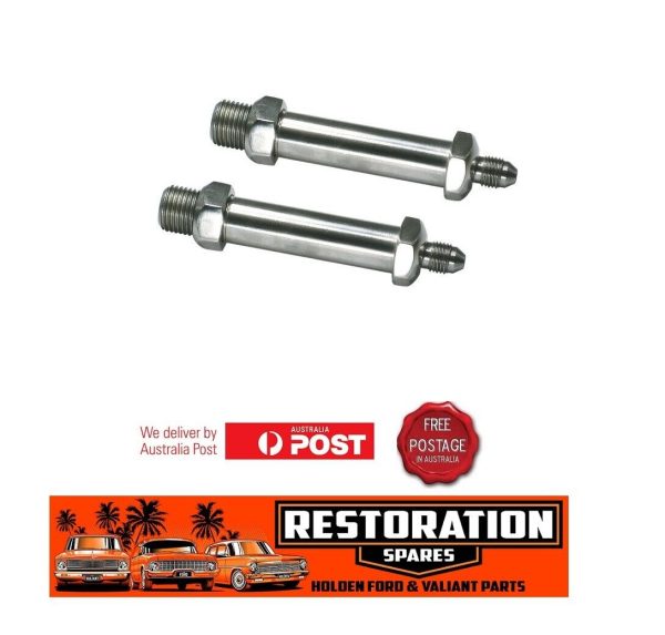 2″ POLISHED STAINLESS STEEL THRU-FRAME BRAKE FITTINGS 1 PAIR ...