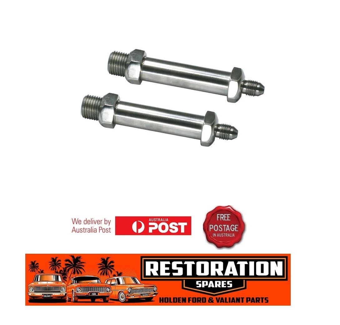 2″ POLISHED STAINLESS STEEL THRU-FRAME BRAKE FITTINGS 1 PAIR ...